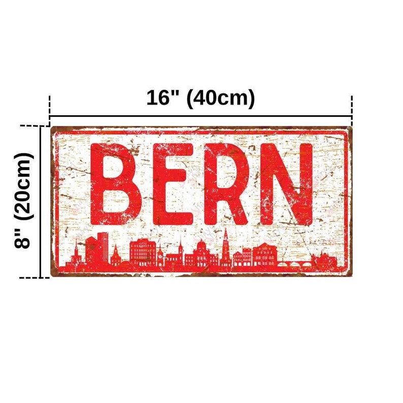 Bern Vintage Travel Sign, Rustic Swiss Souvenir Decor - Etsy