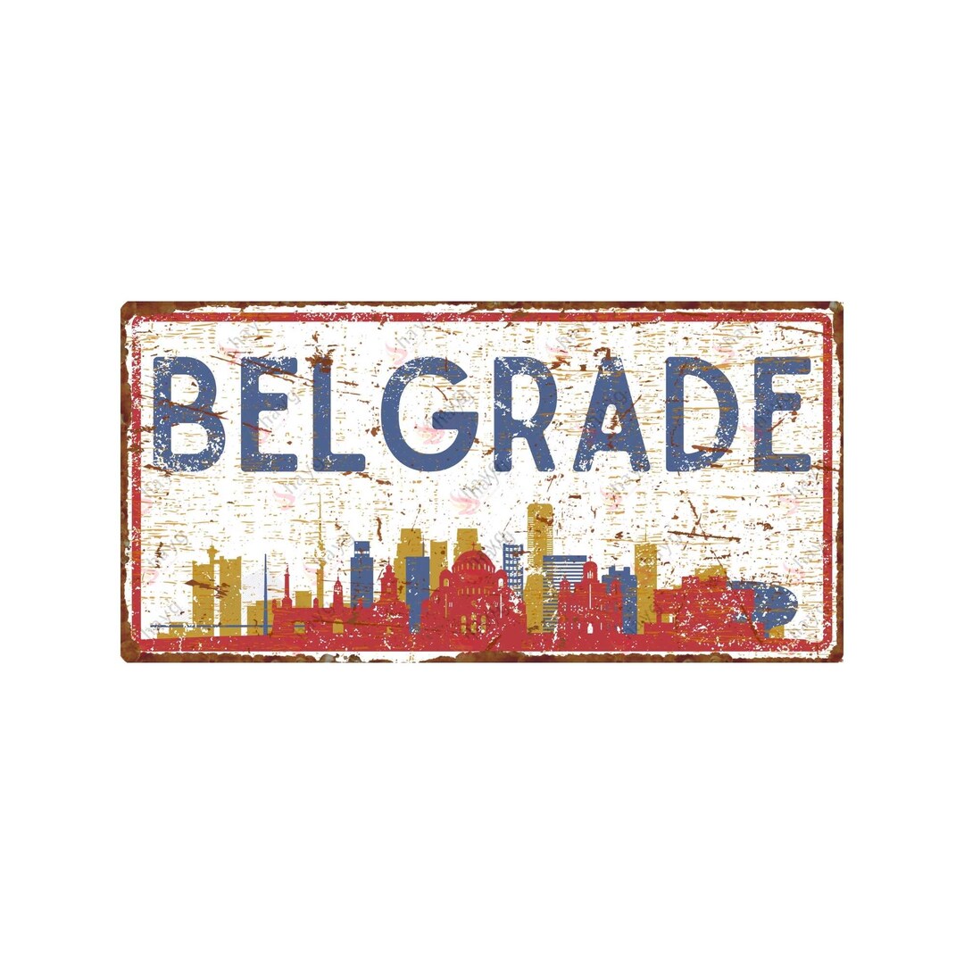 Belgrade City Skyline Aluminum Sign – Vintage Decorative Metal Wall Art ...