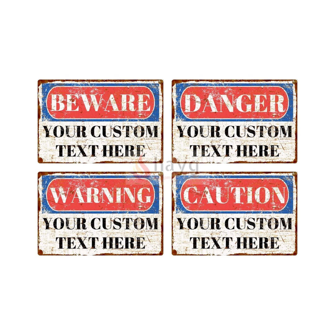 Customizable Vintage Style Aluminum Warning Sign, Decorative Caution ...