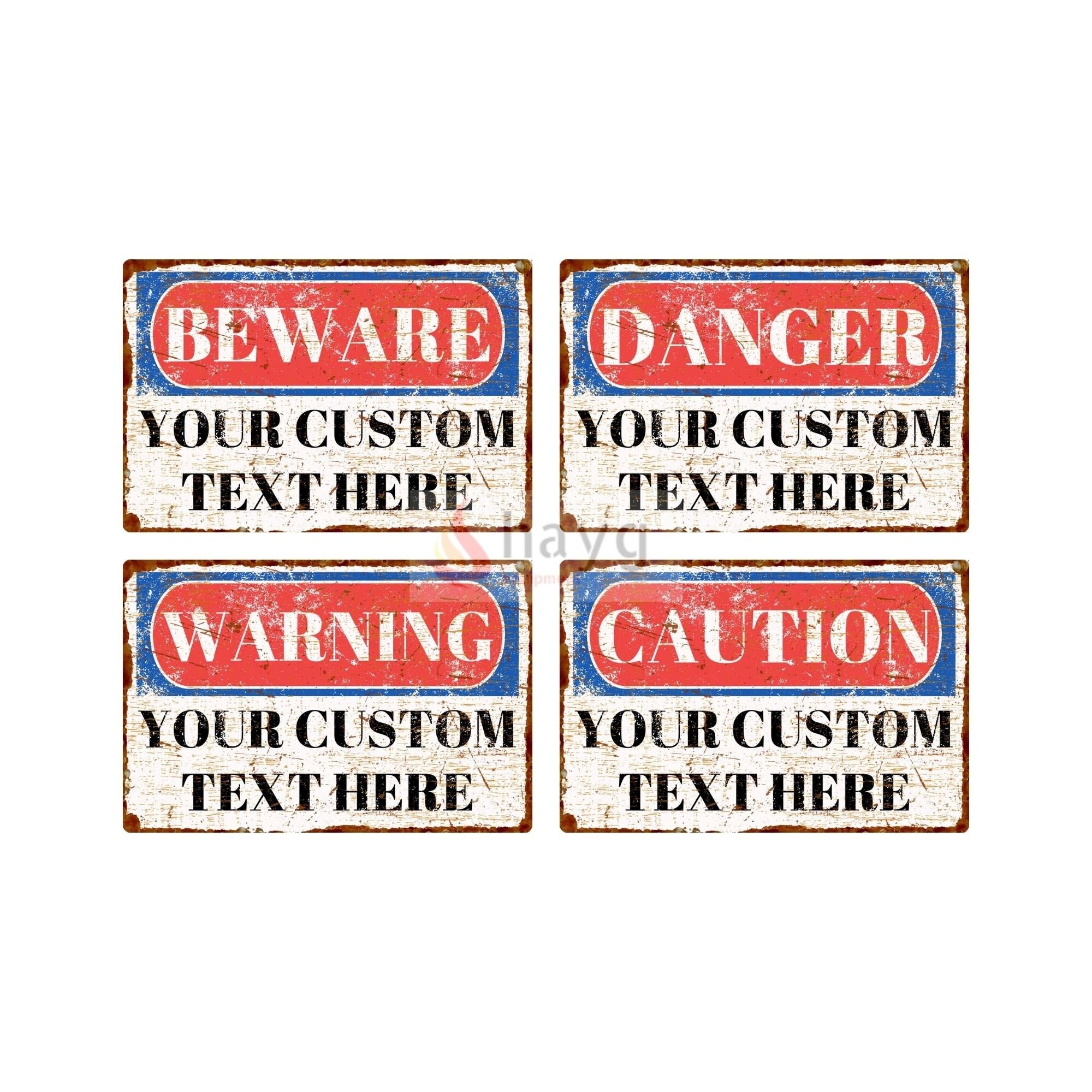 Customizable Vintage Style Aluminum Warning Sign, Decorative Caution ...