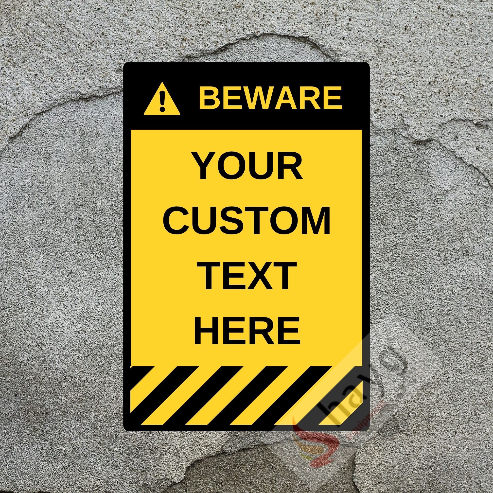 Metal Custom Warning Sign, Danger Sign, Caution Sign, Customized Yellow ...