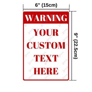 Customizable Red Aluminum Warning Sign – Uv-printed Decorative Safety ...
