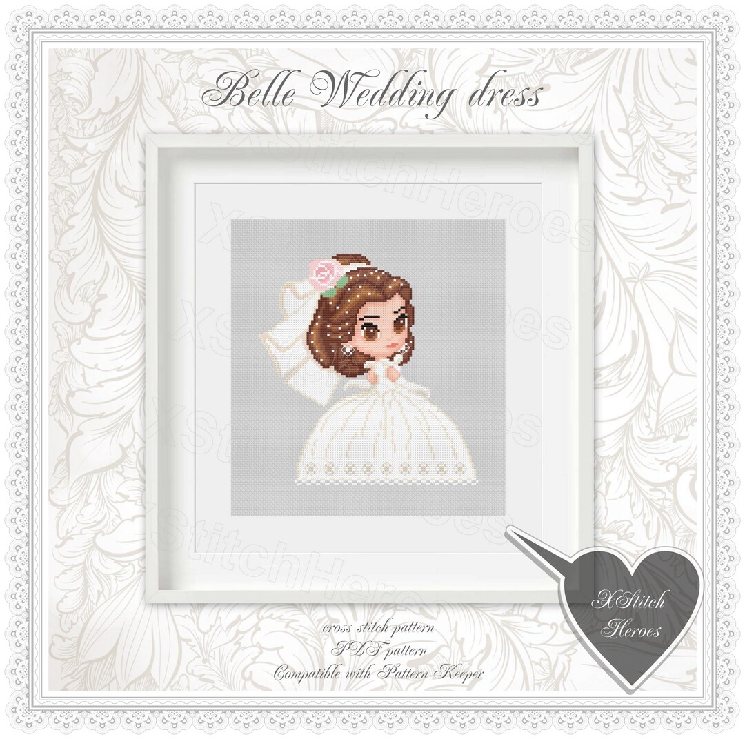 Belle Princess Wedding Cross Stitch Pattern: Beauty and the Beast, Kids ...