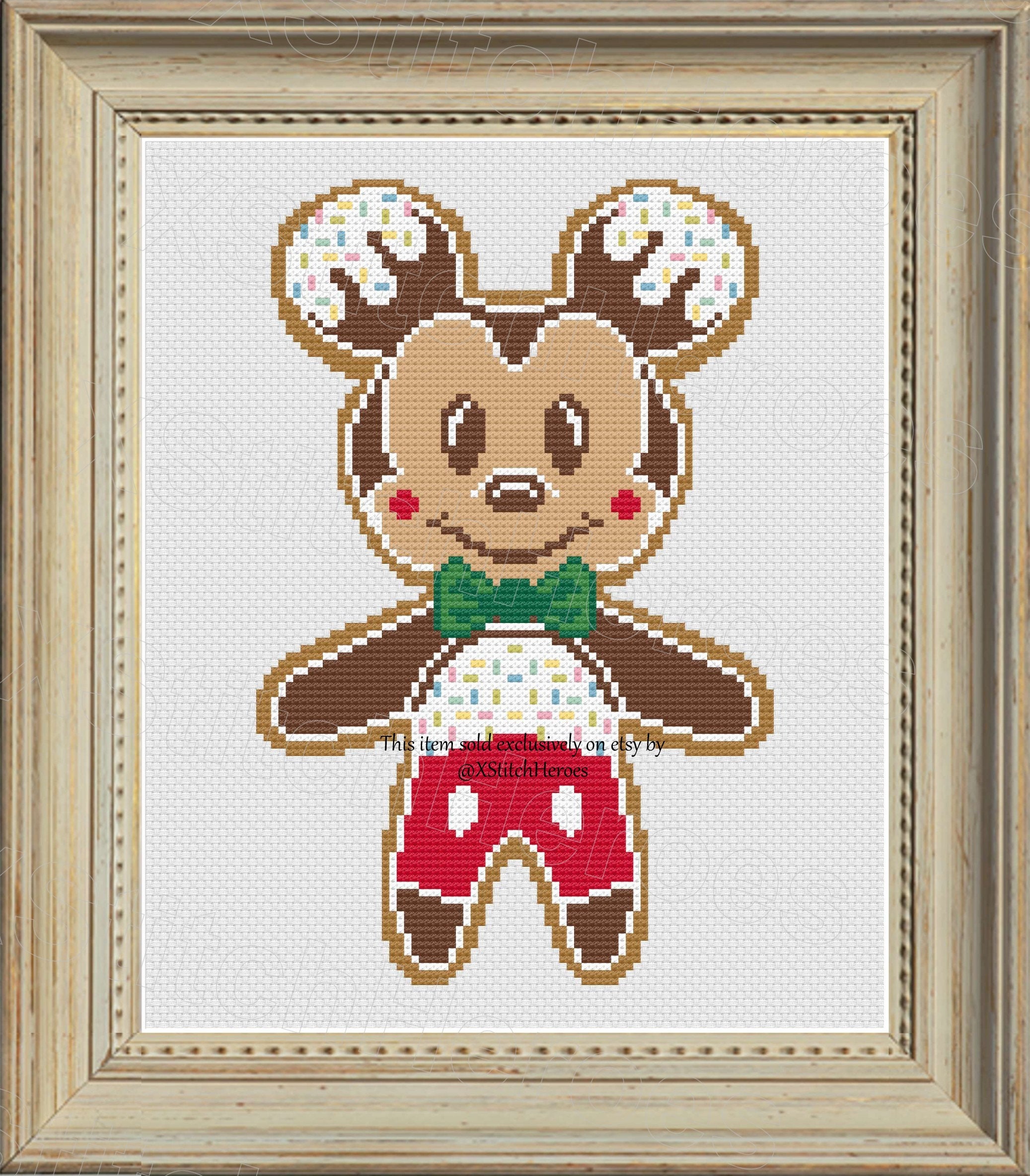 Mickey Gingerbread Cross Stitch Pattern Christmas Pattern - Etsy