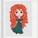 Little Merida Cross Stitch Pattern Princess Cross Stitch Home Decor ...