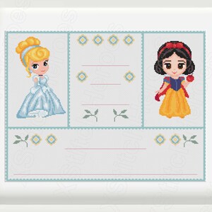 Princess Birth Record Cross Stitch Pattern: Personalized Embroidery (PDF Pattern) - Etsy