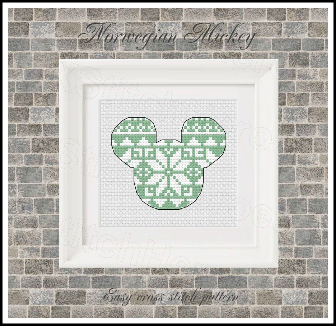 Norwegian Mickey Cross Stitch Pattern Christmas Decoration Home Decor Minnie Decor Holiday Gift ...