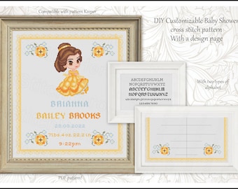 Princess Birth Cross Stitch - Etsy