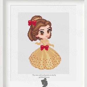 Belle Christmas Dress Cross Stitch Pattern, Princess Decor (PDF Pattern ...