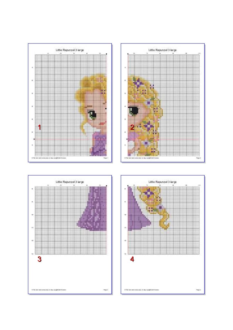 Rapunzel Princess Cross Stitch Pattern: Tale Heroes Embroidery (PDF ...