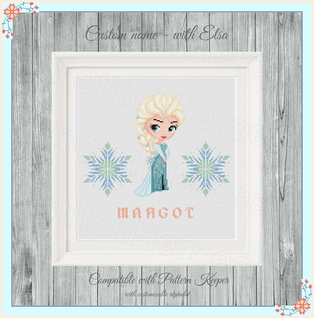 Custom Name Elsa Cross Stitch Pattern: Personalized Girl Room Decor ...