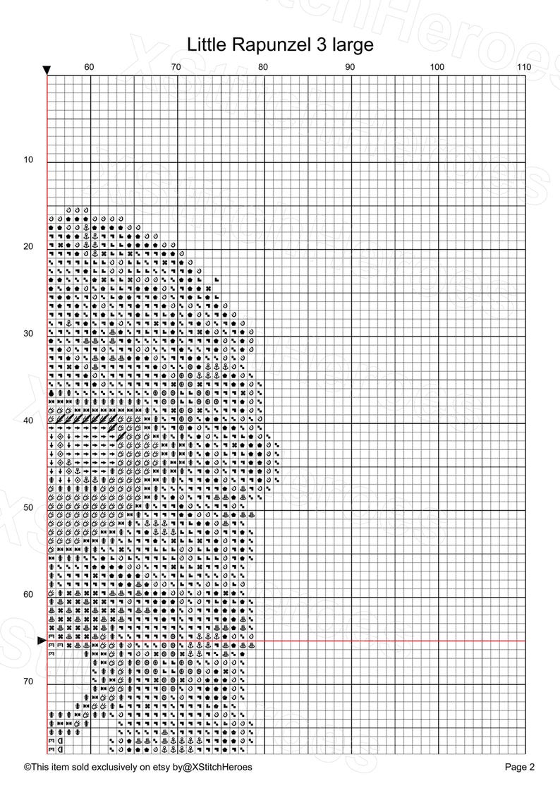 Rapunzel Princess Cross Stitch Pattern: Tale Heroes Embroidery (PDF ...