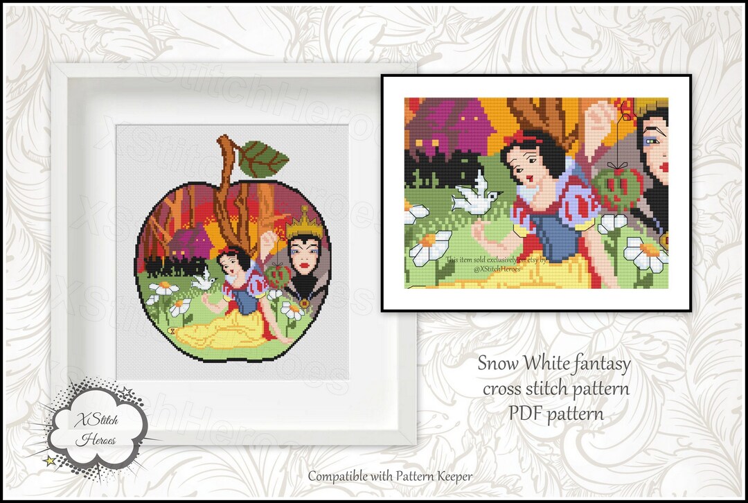 Snow White Fantasy Cross Stitch Pattern Snow White Cross Stitch ...