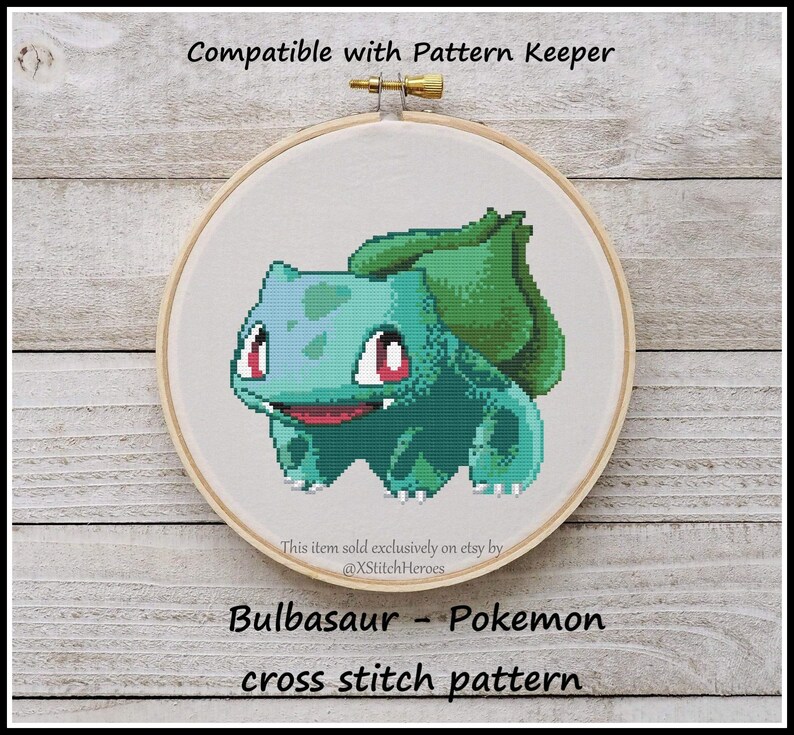 Bulbasaur Cross Stitch Pattern Pokemon Cross Stitch Modern - Etsy
