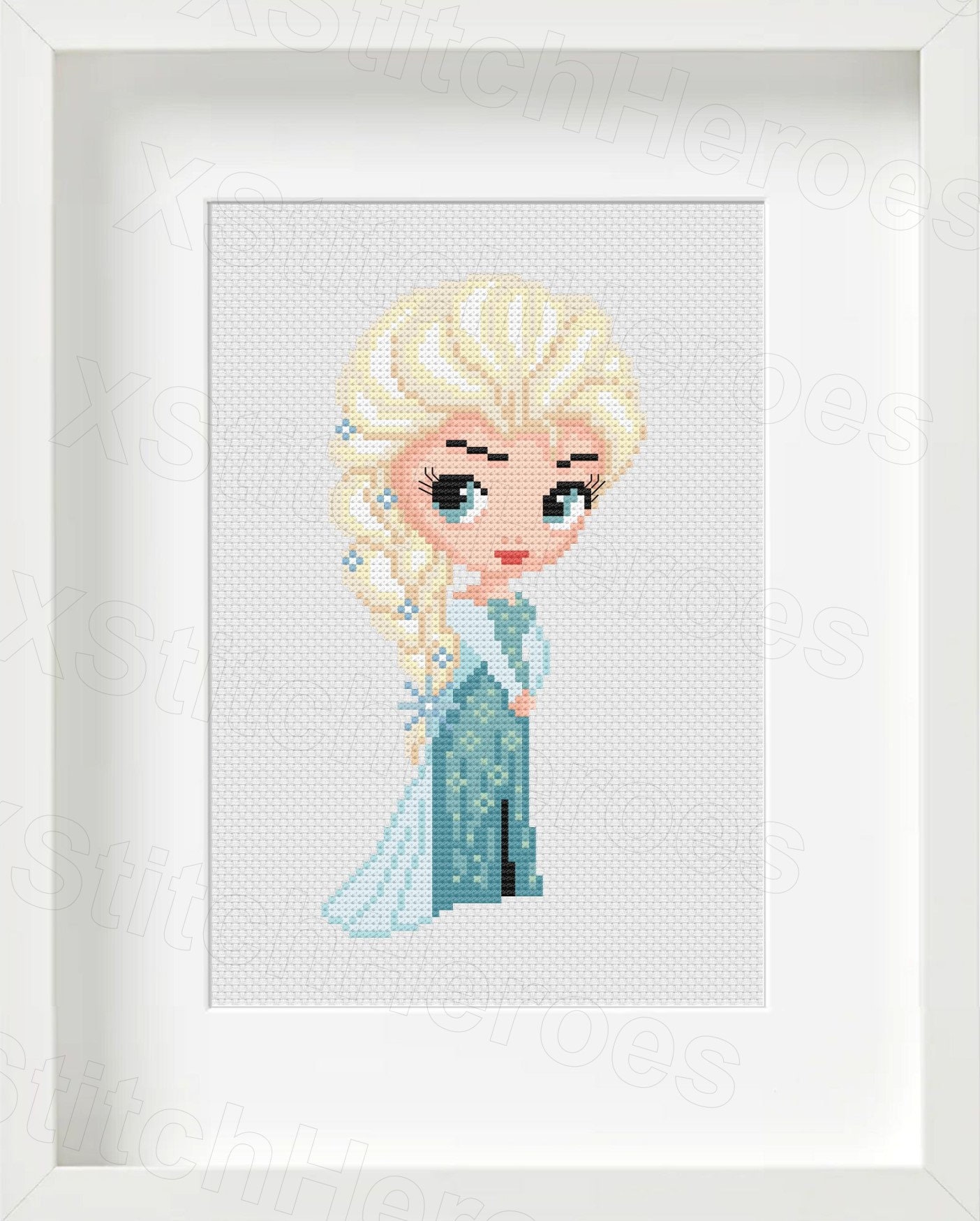Little Elsa Cross Stitch Pattern Princess Cross Stitch Home - Etsy