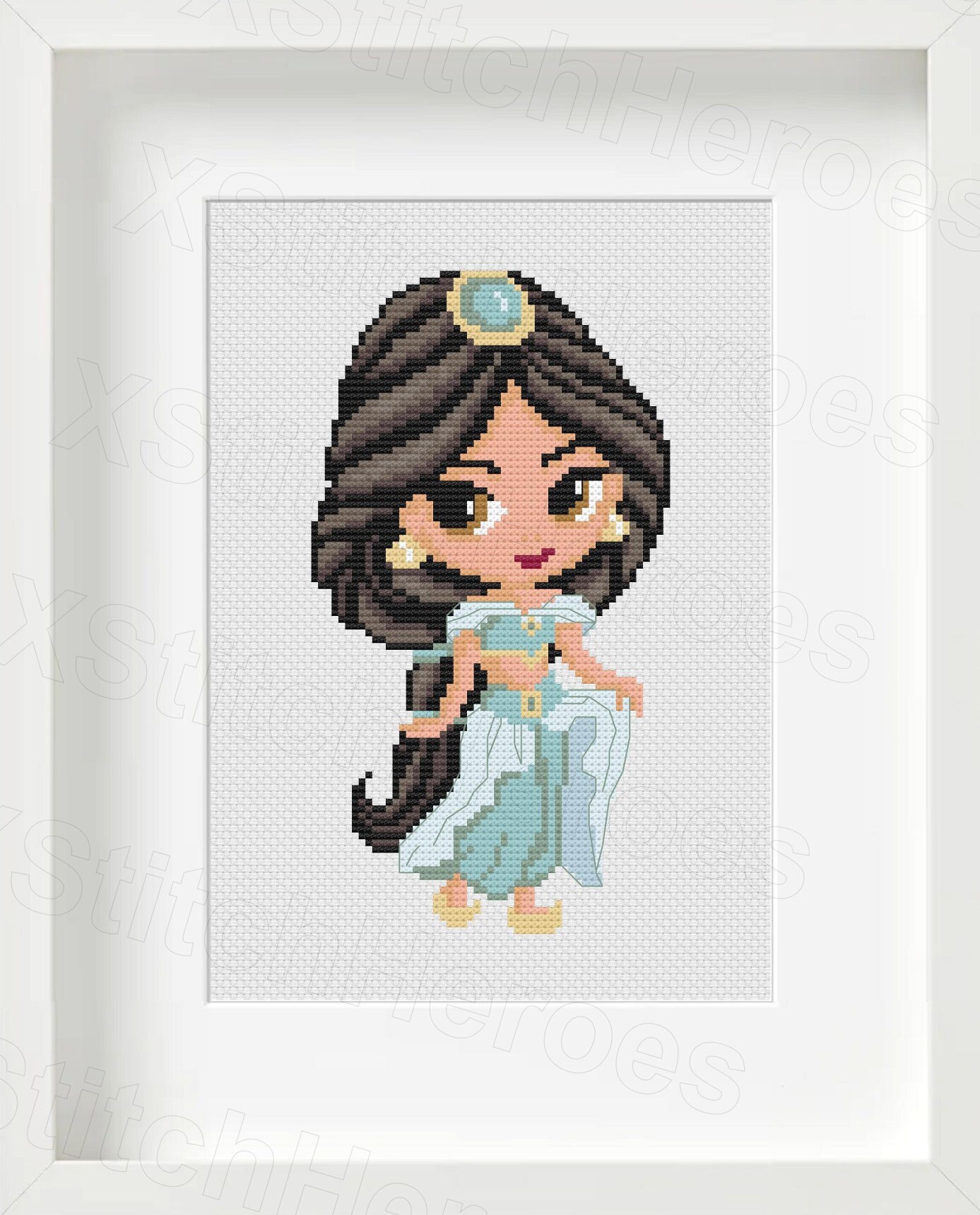 Jasmine Princess Cross Stitch Pattern: Aladdin Tale Heroes (PDF Pattern ...