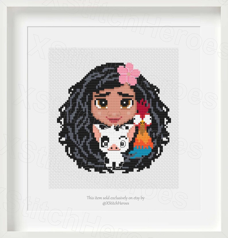 Moana & Friends Cross Stitch Pattern, Polynesian Princess (PDF Pattern ...