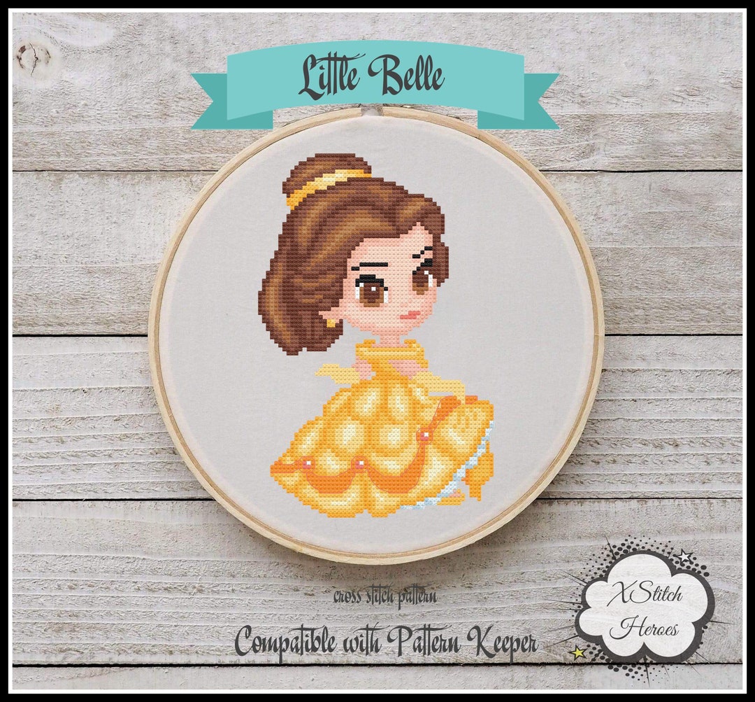 Belle Princess Cross Stitch Pattern, Kids Room Decor (PDF Pattern) - Etsy