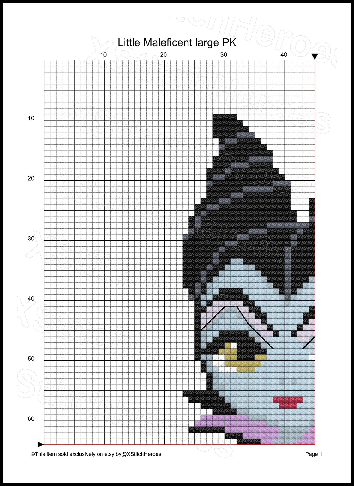 Little Maleficent Cross Stitch Pattern Evil Cross Stitch Home - Etsy