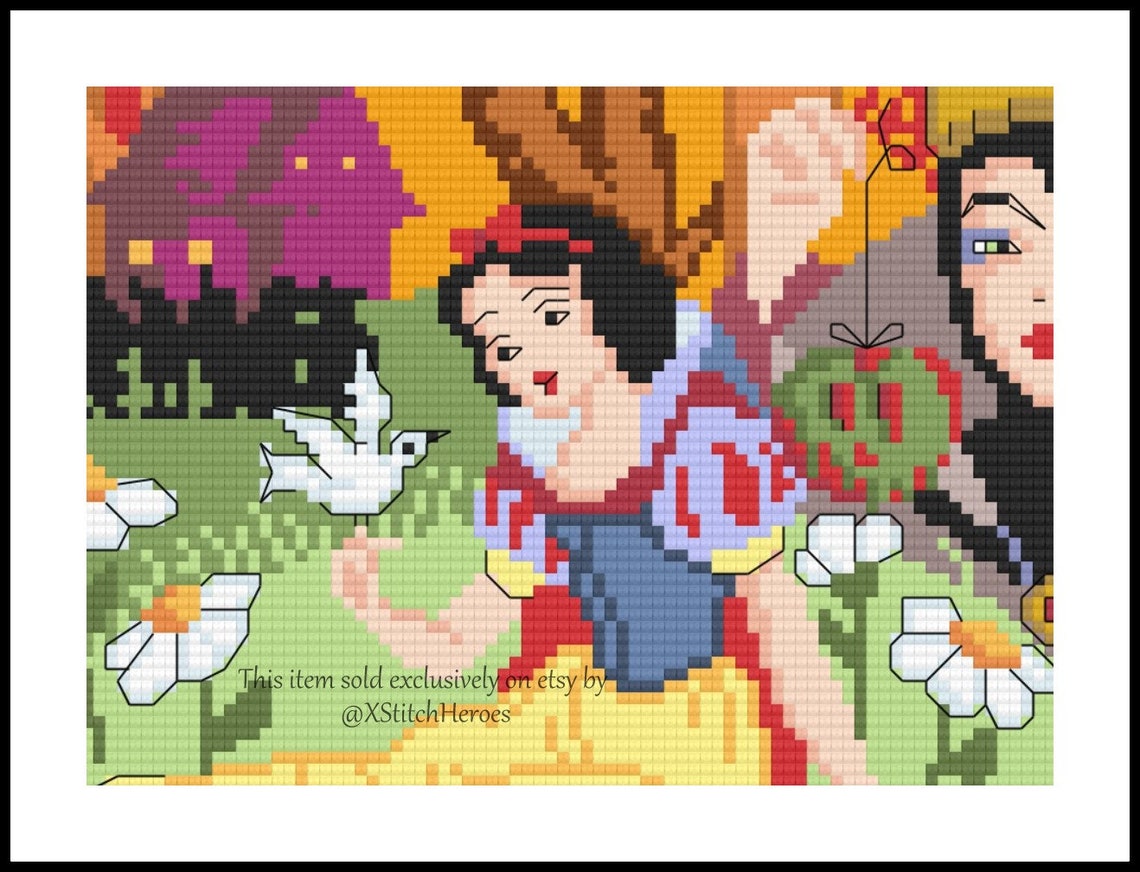 Snow White Fantasy Cross Stitch Pattern Snow White Cross - Etsy