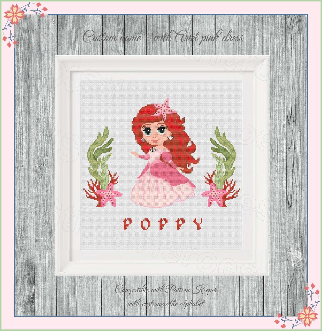Ariel Name Cross Stitch Pattern: Personalized Alphabet (PDF Pattern) - Etsy