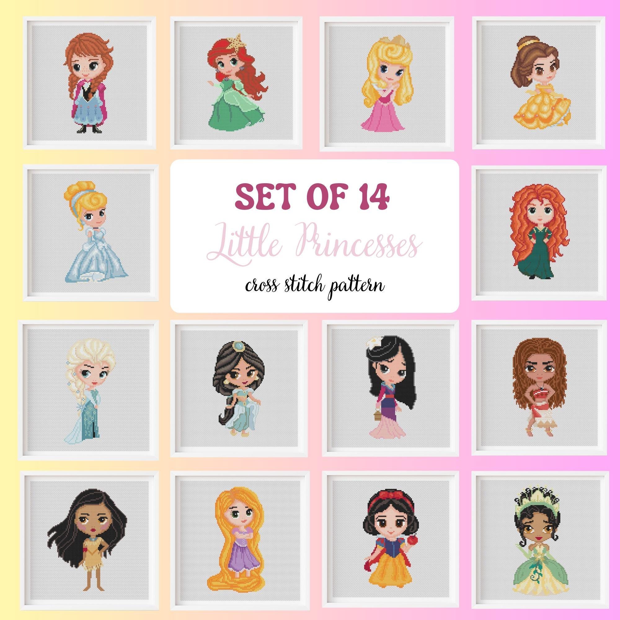 Princess Cross Stitch Pattern: Full Figures (digital Download) - Etsy