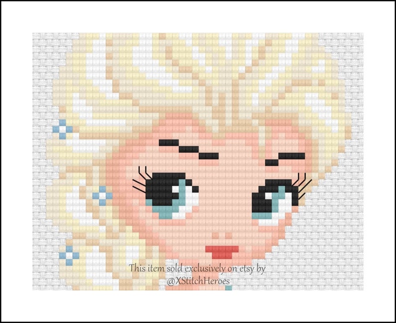 Little Elsa Cross Stitch Pattern Princess Cross Stitch Home - Etsy