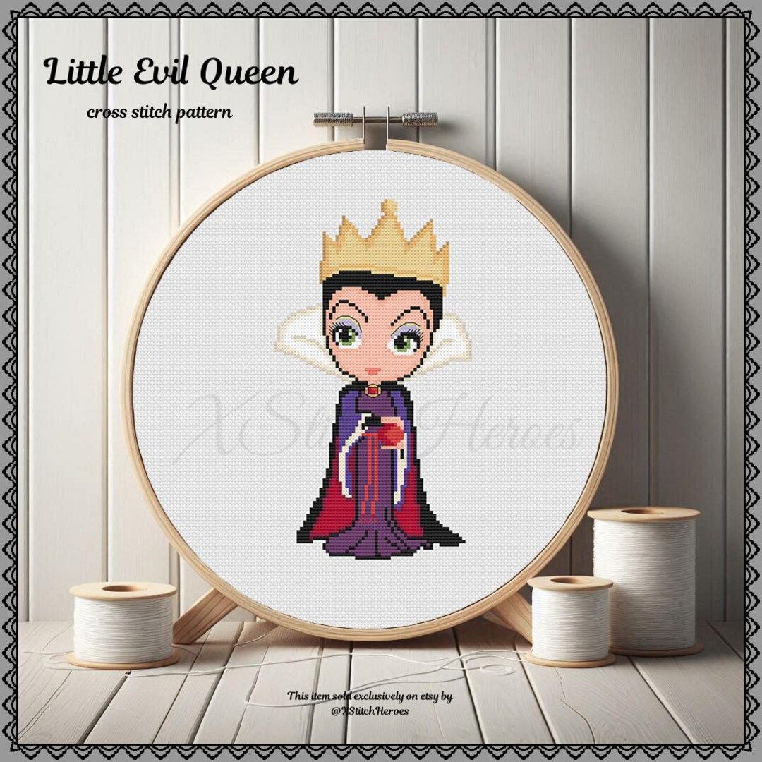 Evil Queen Cross Stitch Pattern Evil Cross Stitch Home Decor PDF Pattern Modern Digital Artcute ...
