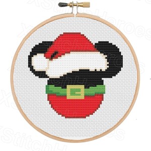 Mickey Mouse Christmas Ornament, Cross Stitch Pattern, Set of 4, (PDF ...