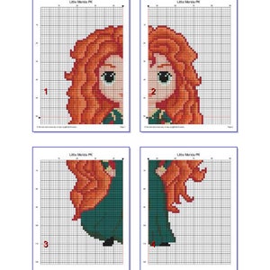 Little Merida Cross Stitch Pattern Princess Cross Stitch Home Decor ...