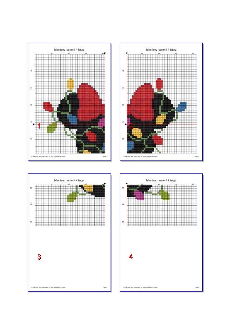 Minnie Mouse Christmas Ornament Cross Stitch Pattern (PDF Pattern) - Etsy