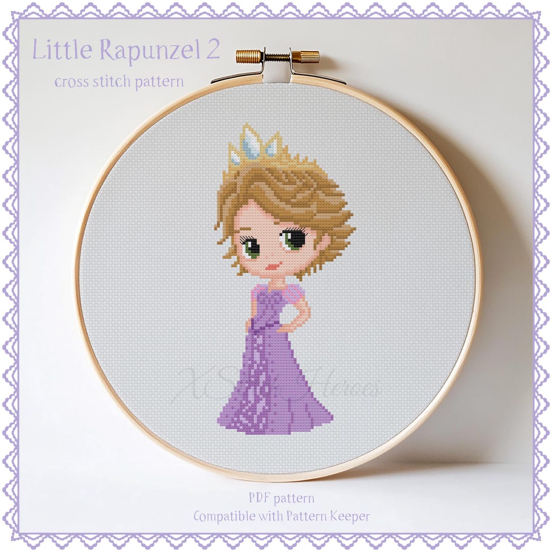 Rapunzel Cross Stitch Pattern: Modern Princess Tale (digital PDF ...