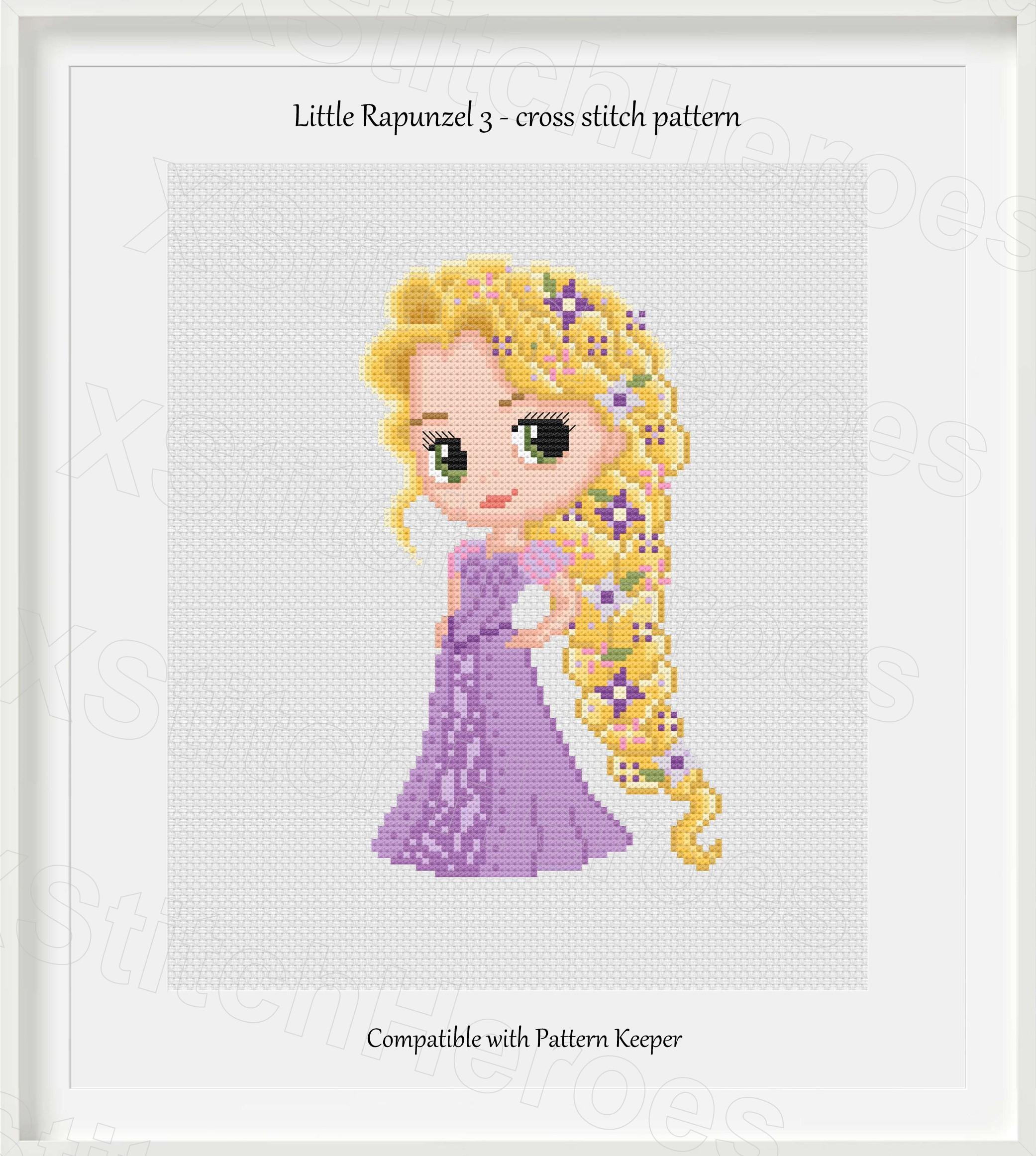 Rapunzel Princess Cross Stitch Pattern: Tale Heroes Embroidery (PDF ...