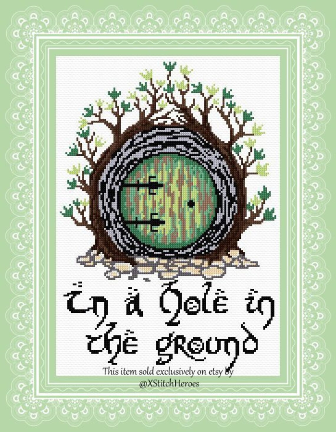 Hobbit Hole Cross Stitch Pattern Lord of the Rings Hobbit - Etsy