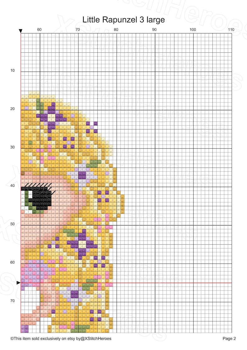 Rapunzel Princess Cross Stitch Pattern: Tale Heroes Embroidery (PDF ...