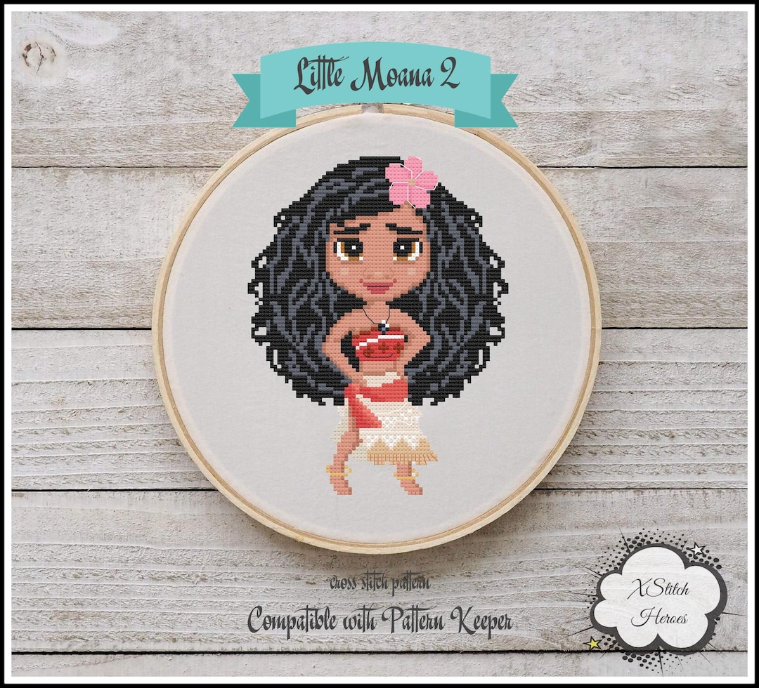Moana Princess Cross Stitch Pattern, DIY Nursery Decor (PDF Pattern) - Etsy