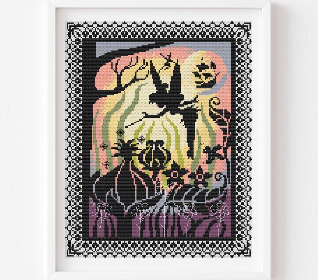 Tinkerbell Cross Stitch Pattern Princess Silhouette Kids Room Decor PDF ...