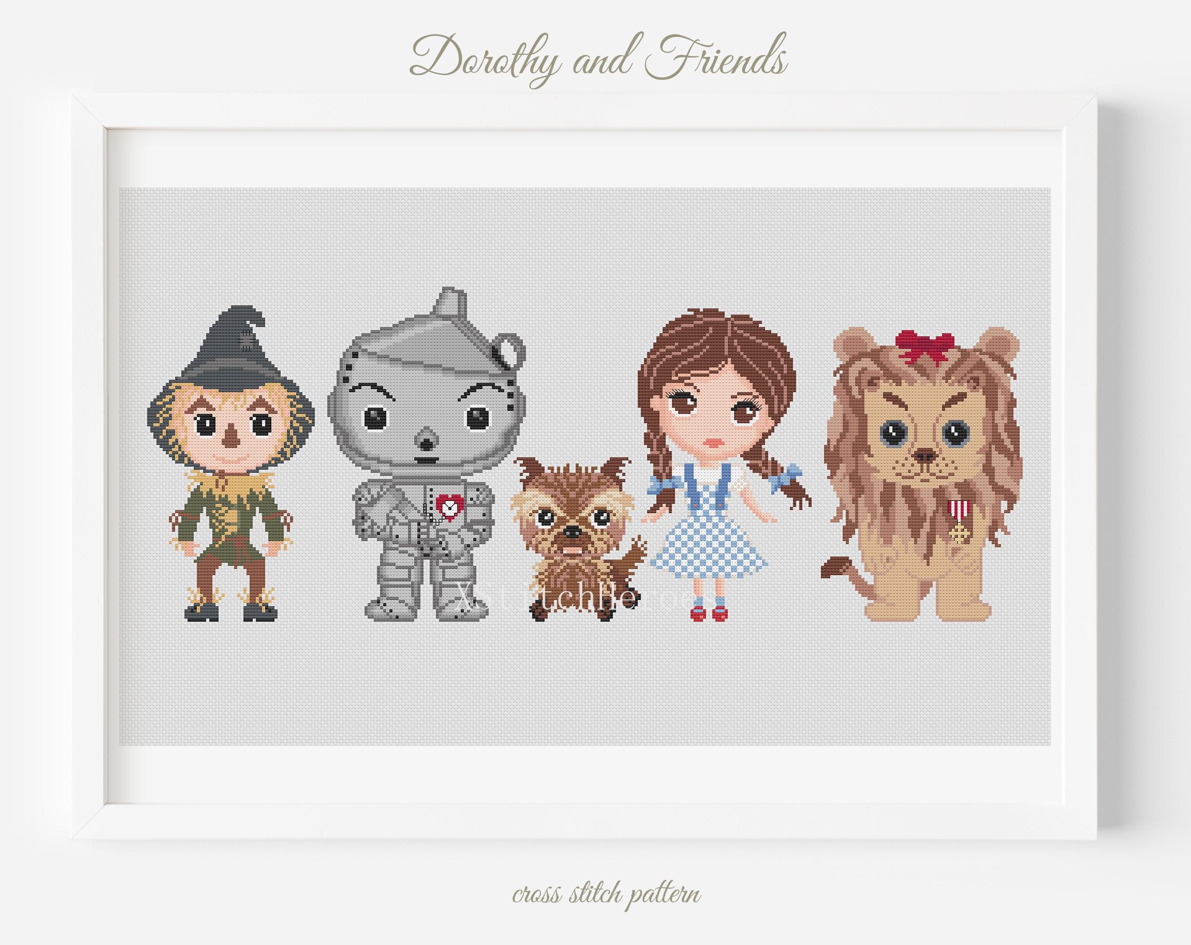 Wizard of Oz Cross Stitch Pattern: Dorothy and Friends (PDF Pattern) - Etsy