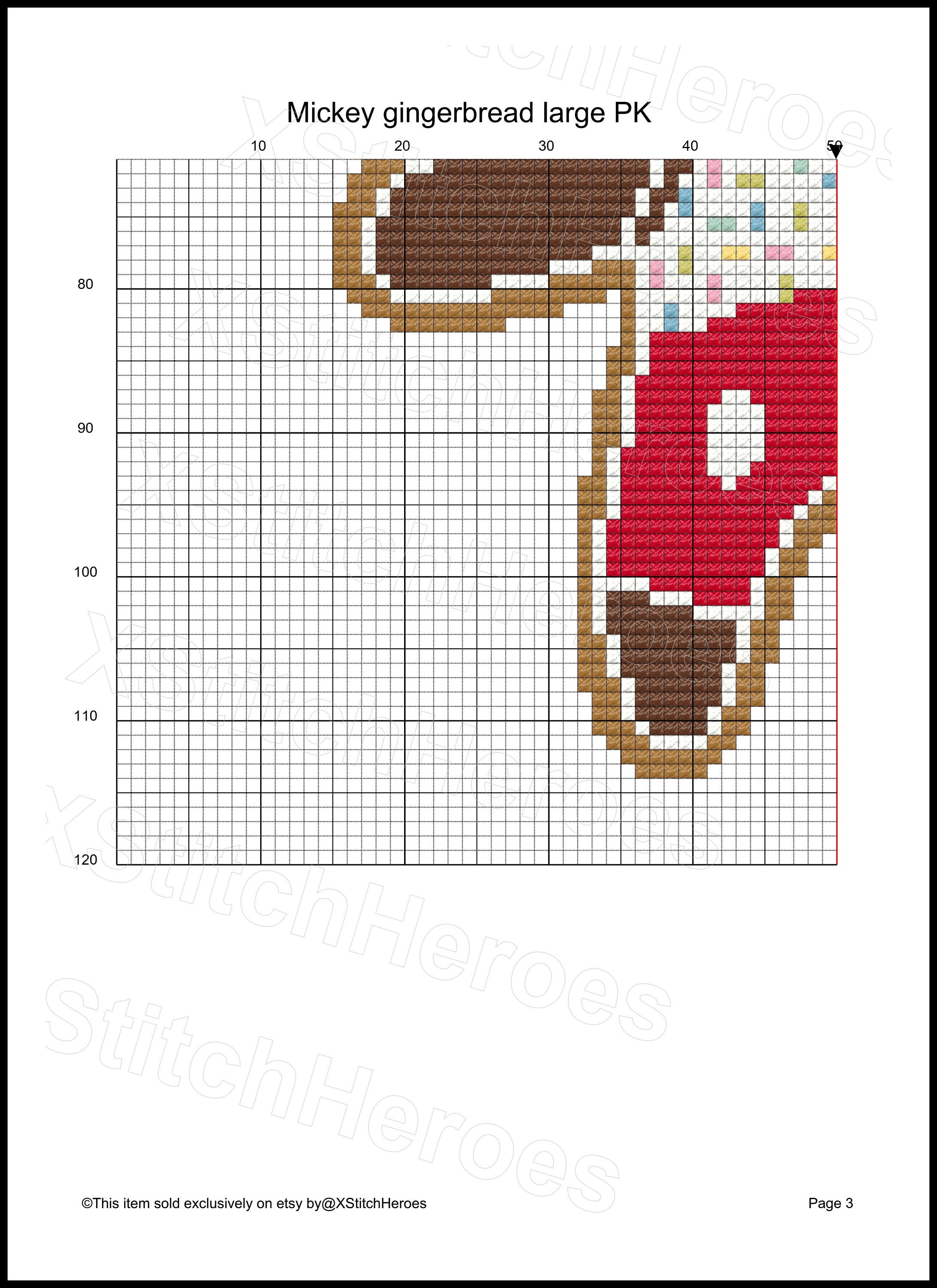 Mickey Gingerbread Cross Stitch Pattern Christmas Pattern - Etsy