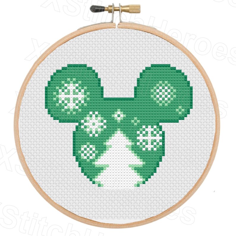 Mickey Mouse Christmas Ornament, Cross Stitch Pattern, Set of 4, (PDF ...
