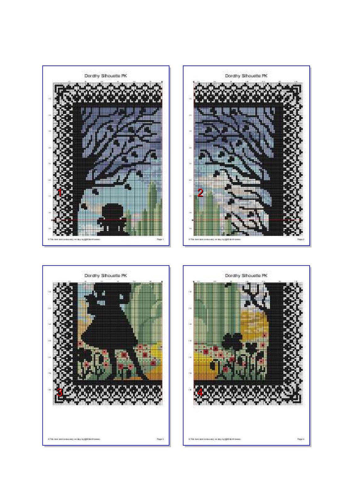 Dorothy Cross Stitch Pattern: Wizard of Oz Silhouette (PDF Pattern) - Etsy