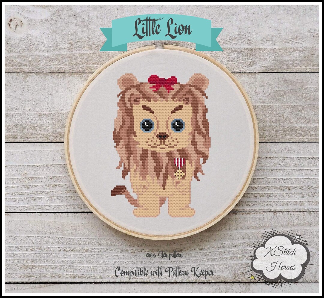 Little Lion Cross Stitch Pattern Princess Cross Stitch Home Decor Wall ...