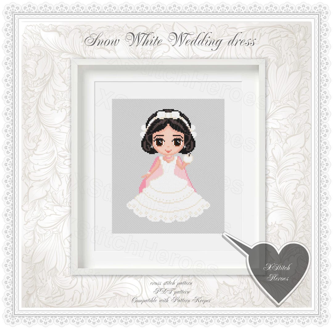 Snow White Wedding Dress Cross Stitch Pattern (PDF Pattern) - Etsy