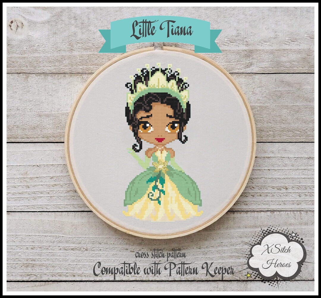 Tiana Cross Stitch Pattern Little Tiana Princess Cross Stitch Home ...