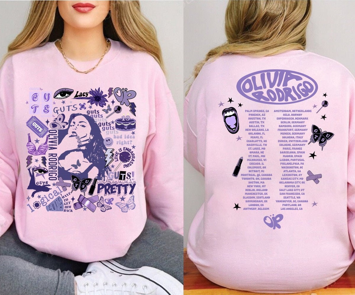 Olivia Rodrigo Guts Tour 2024 Sweatshirt the Guts World Tour - Etsy ...