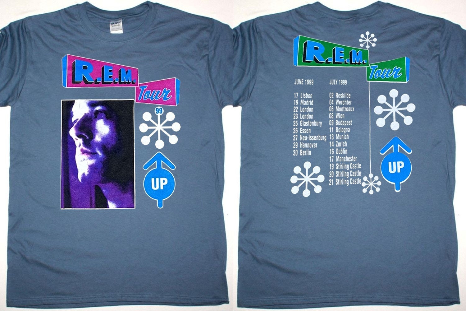 R.E.M 1999 Up Tour T-shirt, Rem Up Tour T-Shirt, Rem Tour 1999 T-Shirt ...