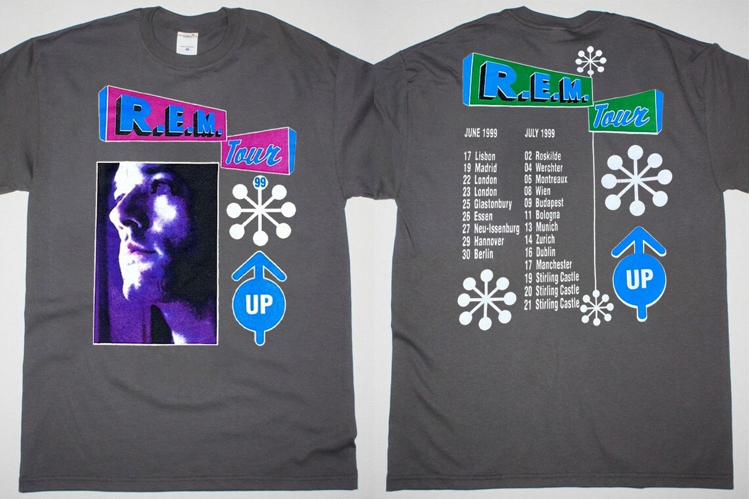 R.E.M 1999 Up Tour T-shirt, Rem Up Tour T-Shirt, Rem Tour 1999 T-Shirt ...