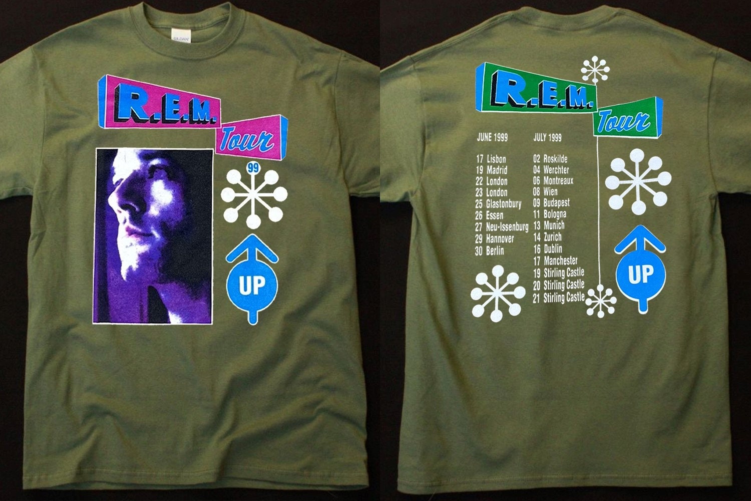 R.E.M 1999 Up Tour T-shirt, Rem Up Tour T-Shirt, Rem Tour 1999 T-Shirt ...