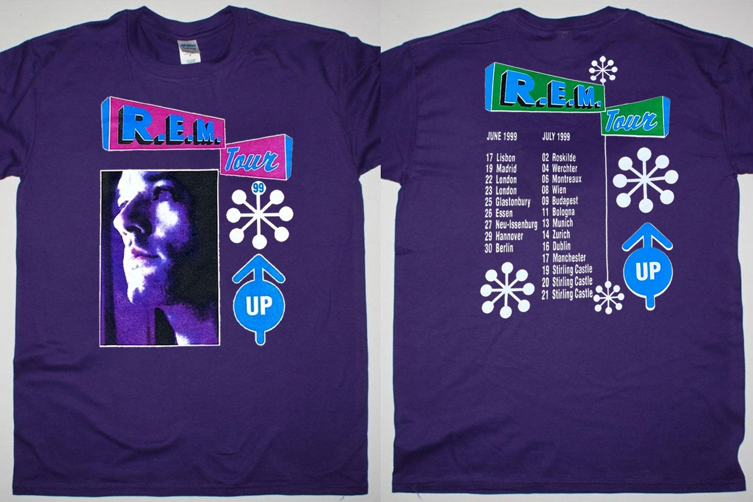 R.E.M 1999 Up Tour T-shirt, Rem Up Tour T-Shirt, Rem Tour 1999 T-Shirt ...