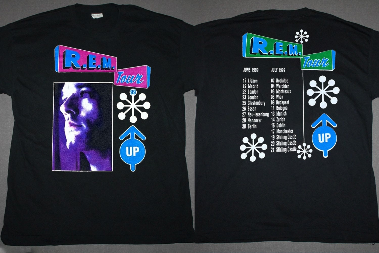 R.E.M 1999 Up Tour T-shirt, Rem Up Tour T-Shirt, Rem Tour 1999 T-Shirt ...